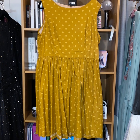 Dresses | Lindy Bop Yellow Polka Dot Dress | Poshmark